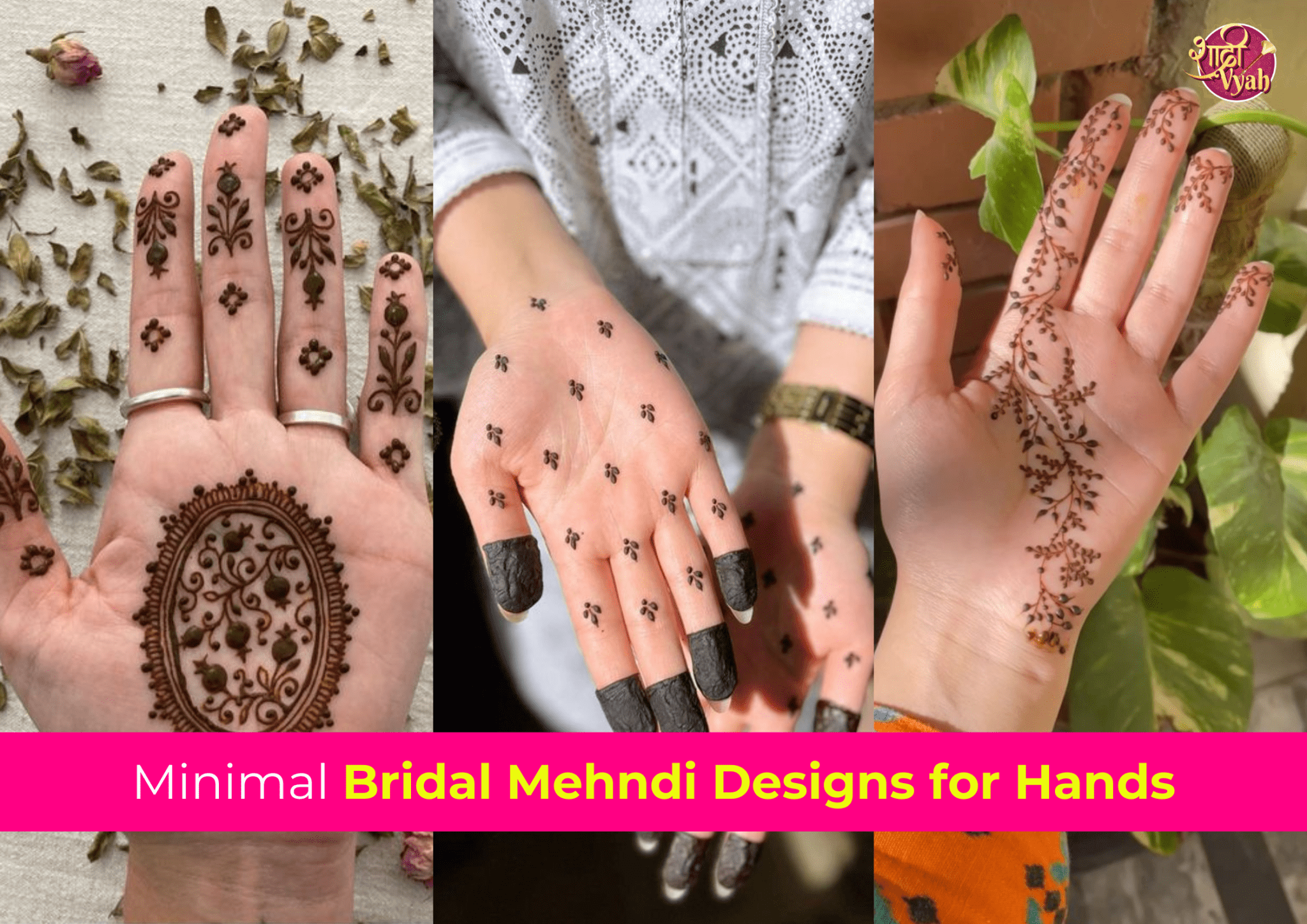 Minimal Bridal Mehndi Designs for Hands | Simple and Easy